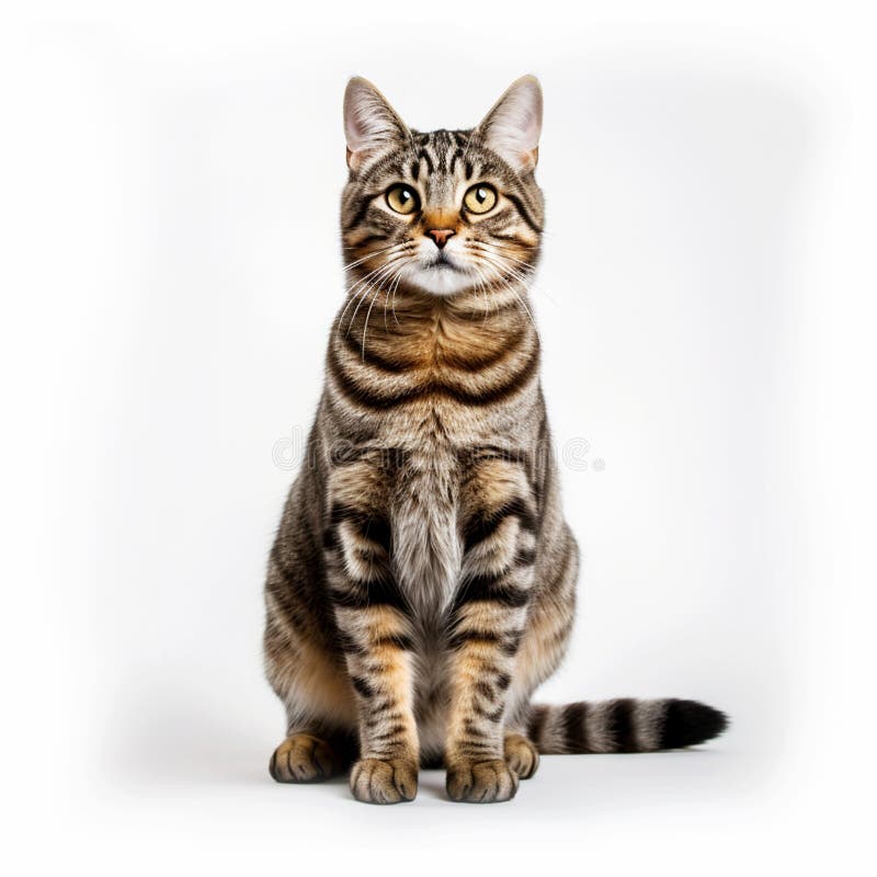 Cat Front Full Body View Isolated on White Background. Full Body Front ...