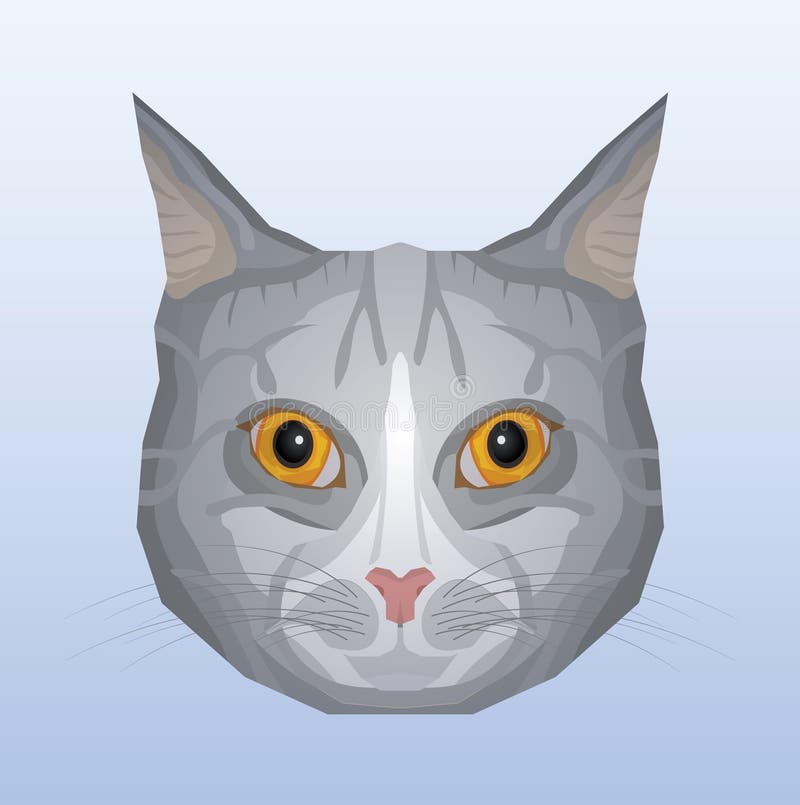 Cat front view stock vector. Illustration of gradient - 41770336