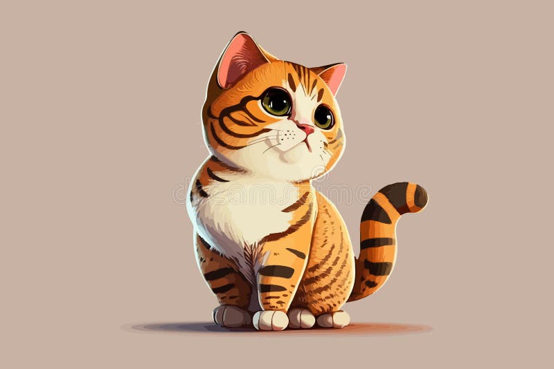 Cat Full Body Character Cartoon Vector Illustration Stock Vector ...