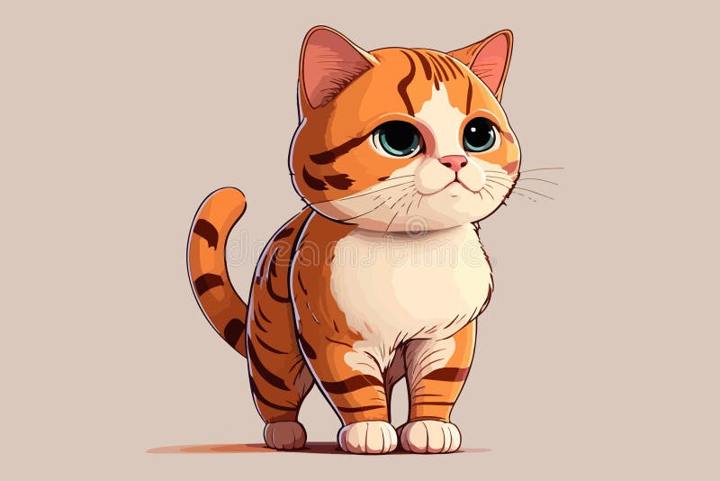 Cat Full Body Character Cartoon Vector Illustration Stock Vector ...