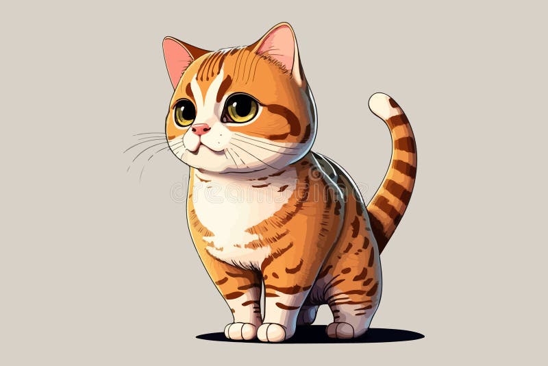Cat Full Body Character Cartoon Vector Illustration Stock Illustration ...