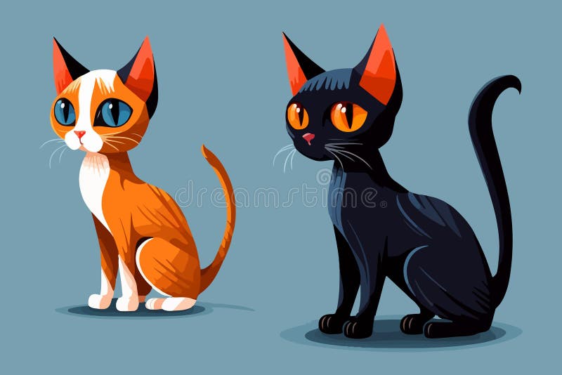 Cat Full Body Character Cartoon Vector Illustration Stock Vector ...