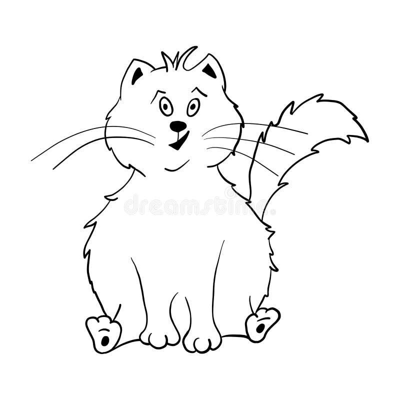 Cat. Funny Fat Doodle Cat. Clipart. Vector Illustration of a Cat Stock ...