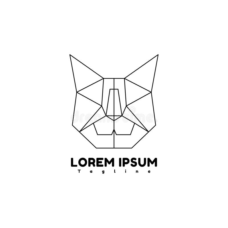 Cat Geometry Vector Design Template Illustration Stock Vector ...