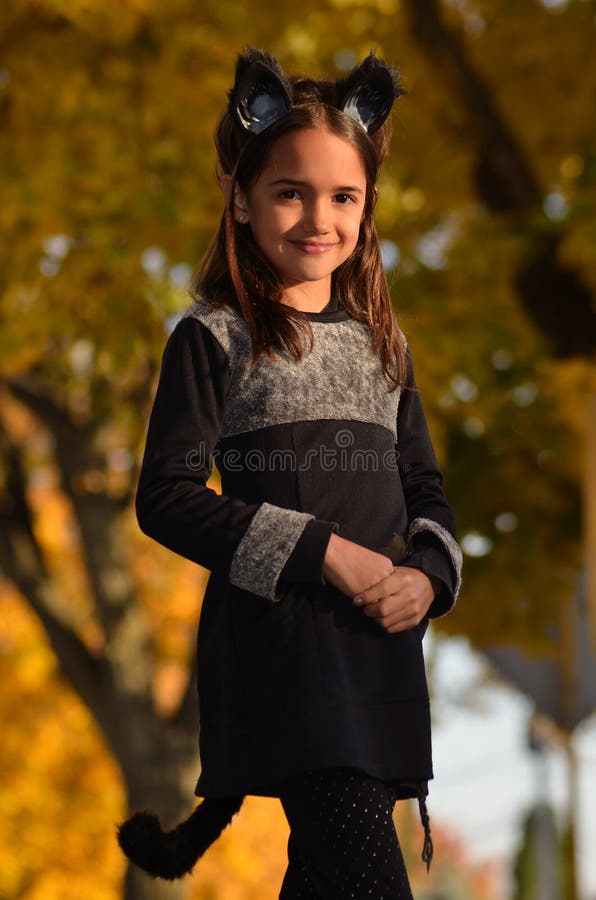 Cat-girl stock photo. Image of blond, girl, environmant - 21811552