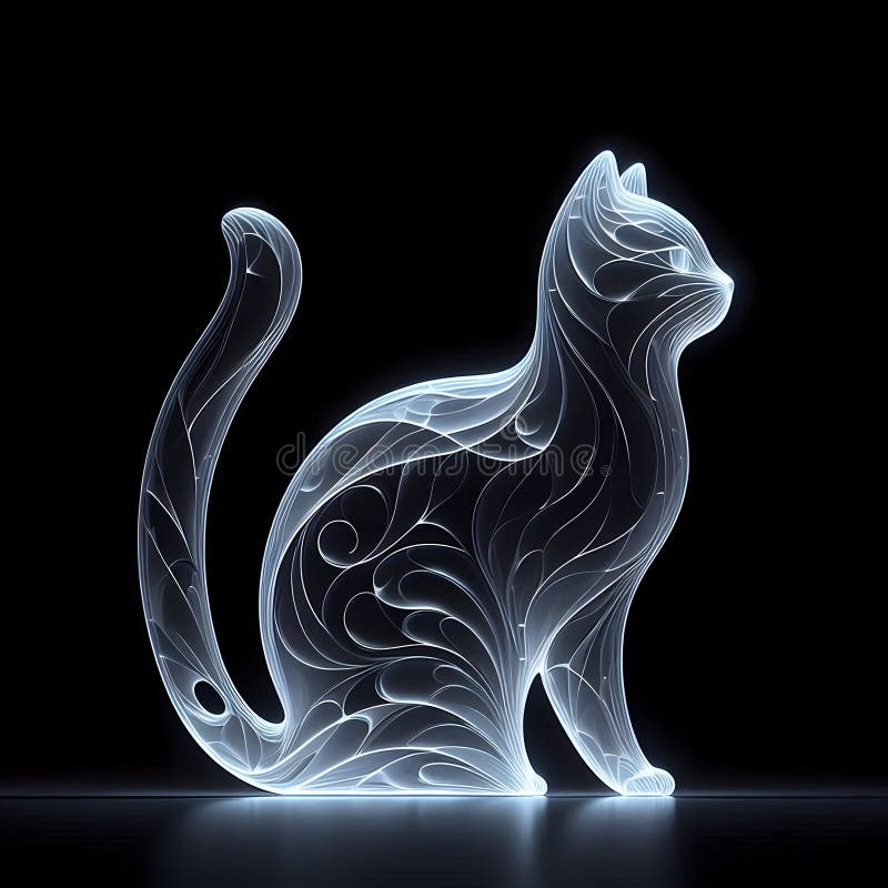 Cat Glass Art, Cat Transparent Material, Generative Ai Stock ...