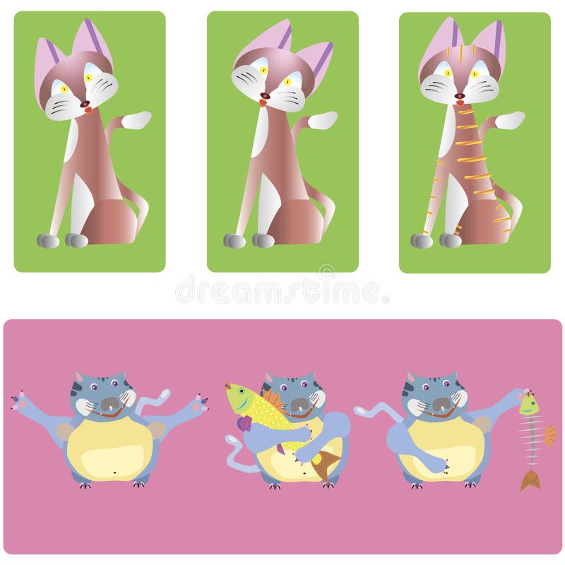 The Cat and the Grapnel Sit, Eat and Rejoice Stock Vector ...