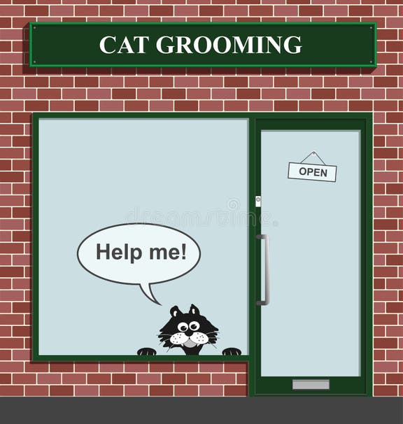 Cat grooming establishment stock vector. Illustration of pussycat ...