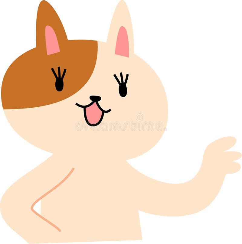 Cat that Guides You by Pointing Your Finger Stock Vector - Illustration ...