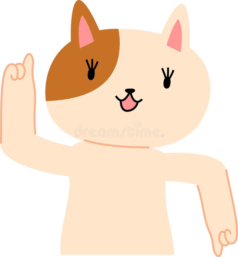 Cat that Guides You by Pointing Your Finger Stock Vector - Illustration ...
