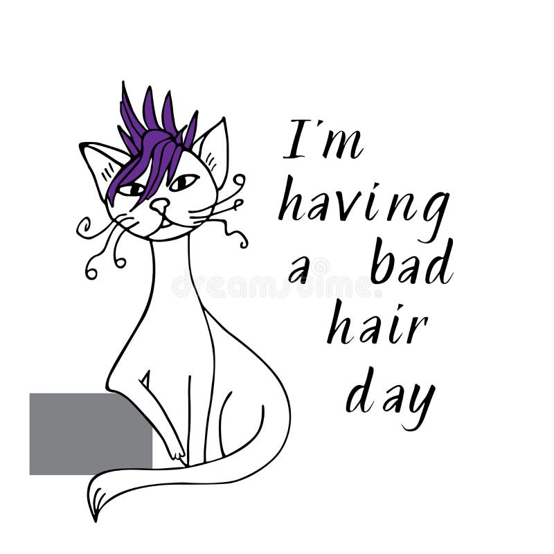 Bad Hair Day stock vector. Illustration of sketch, clipart - 18851619