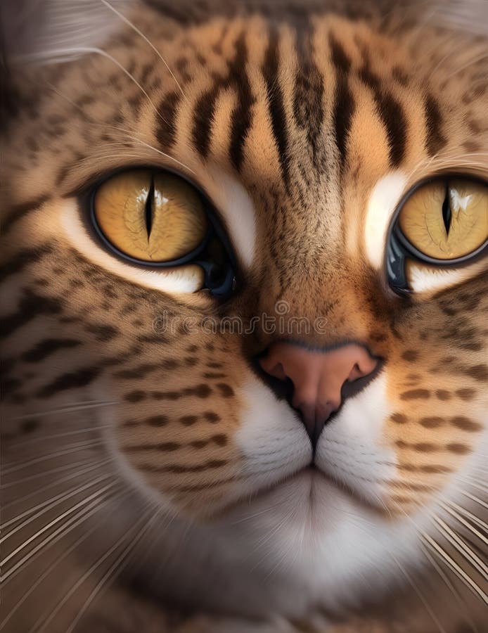 Cat Head, Front View Illustration Stock Illustration - Illustration of ...