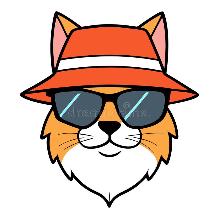 Cat Head Funny Vector Art Illustration Stock Vector - Illustration of angry, graphic: 356130594