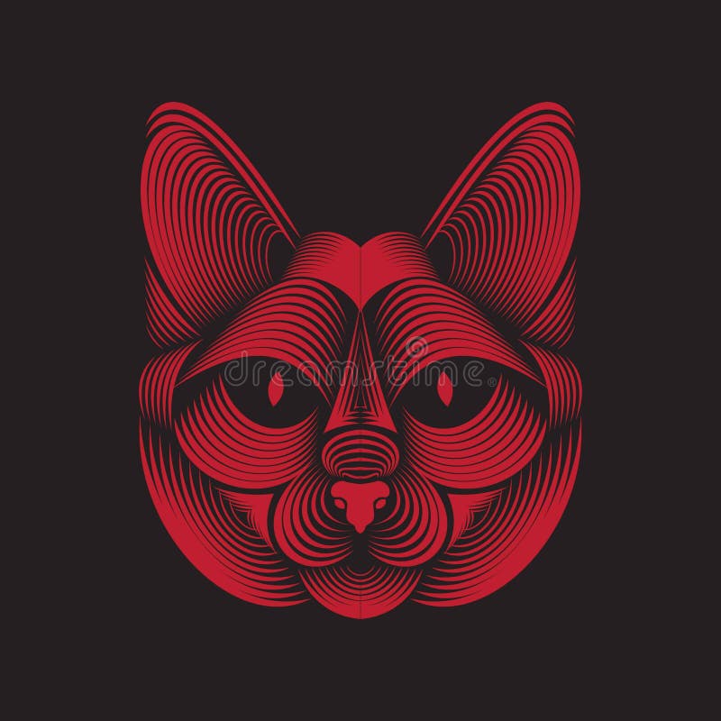 Cat head logo ilustration stock vector. Illustration of banner - 95675062