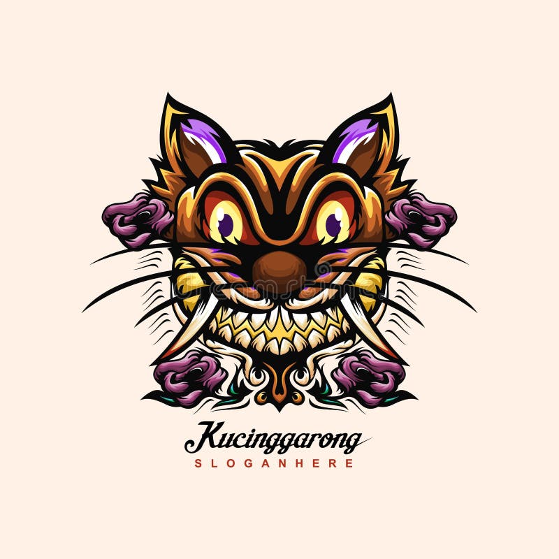 Cat head stock vector. Illustration of drawn, culture - 255654957