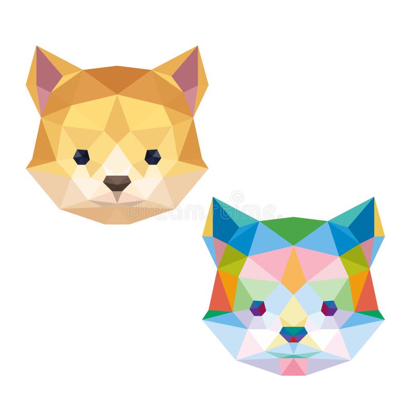 CAT HEAD with POLYGONAL GEOMETRIC STYLE Stock Vector - Illustration of ...