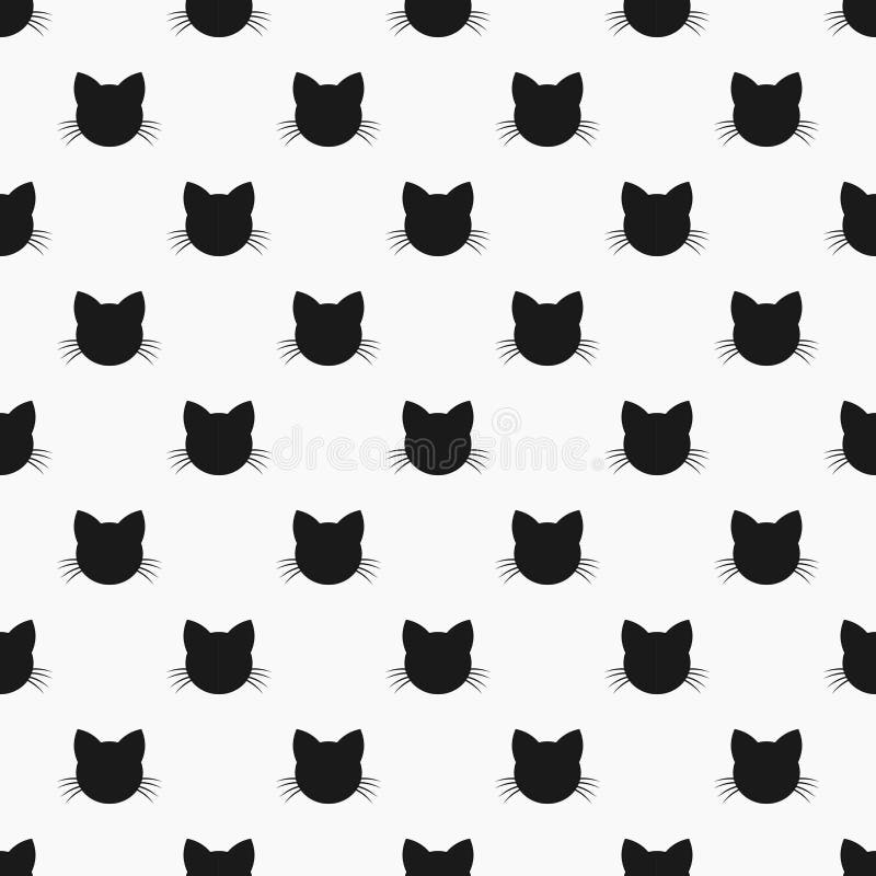 Cat head seamless pattern stock vector. Illustration of shape - 137395821