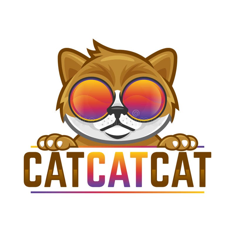 Cool Cat Logo Design stock illustration. Illustration of brand - 34217956