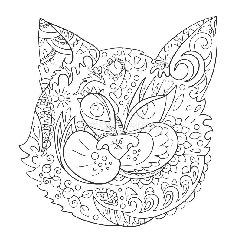 Cat coloring page stock vector. Illustration of beauty - 246189748
