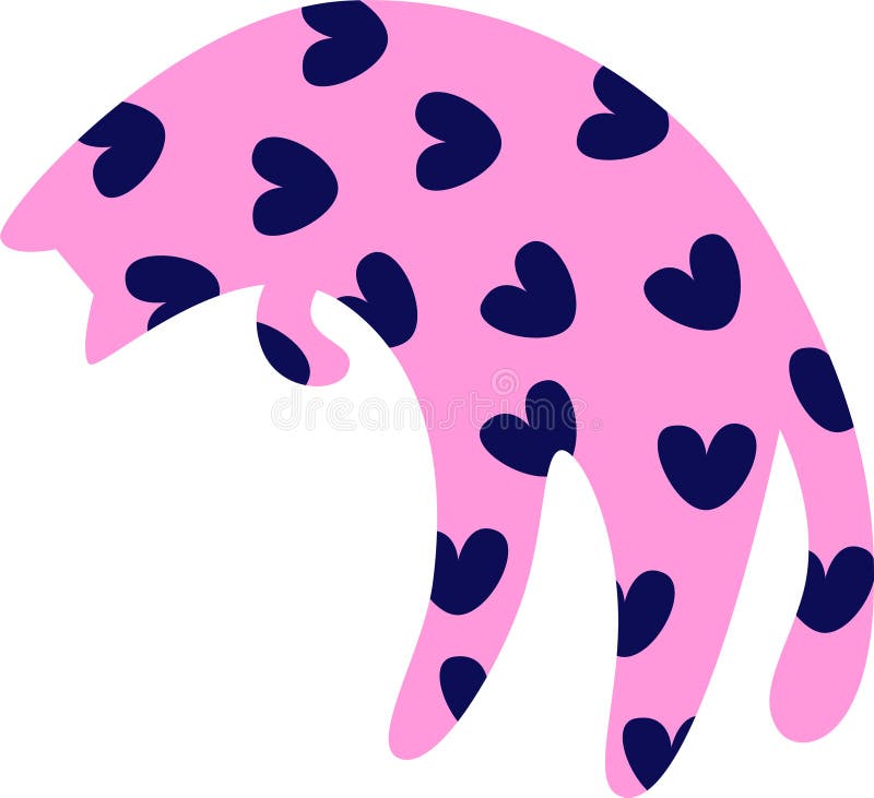 Cat with Hearts Pattern stock vector. Illustration of love - 321589516