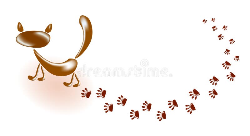 Cat and His Footprints. EPS10 Vector Illustration Stock Illustration ...
