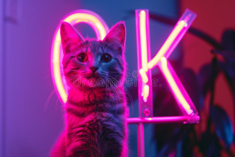 Cat Holds Sign with Inscription Ok ,agreement Concept Stock Photo ...