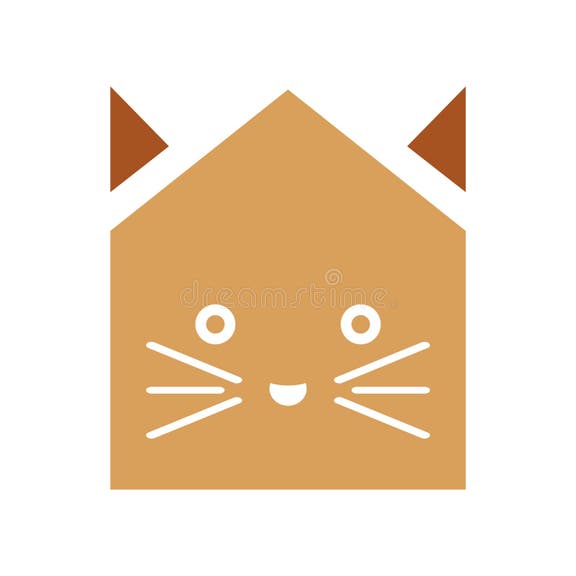 Cat House Icon Logo Design Template Stock Vector - Illustration of ...