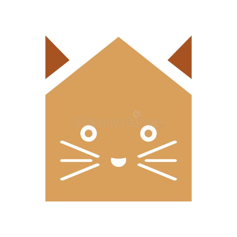 Cat House Icon Logo Design Template Stock Vector - Illustration of ...
