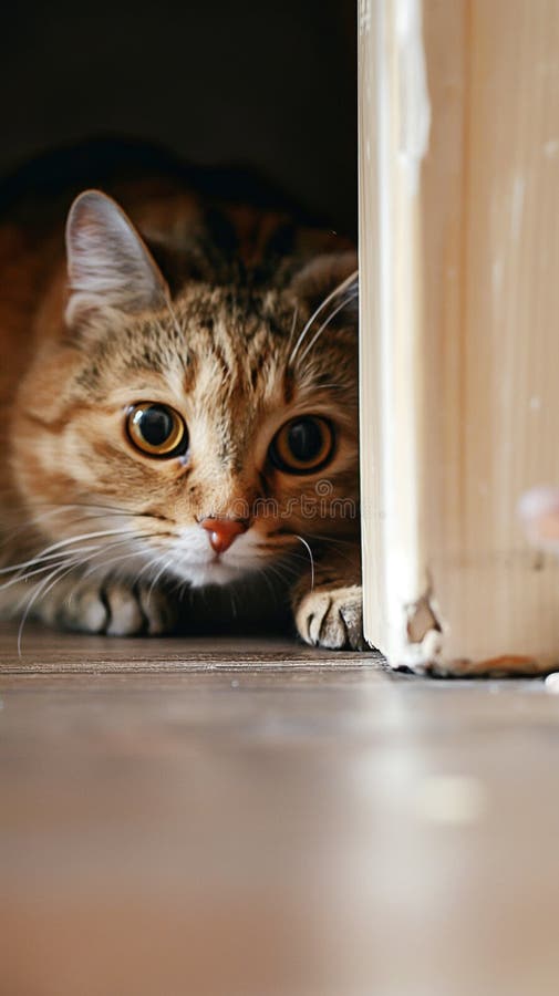 A Cat is Hunting for a Mouse. Stock Illustration - Illustration of ...