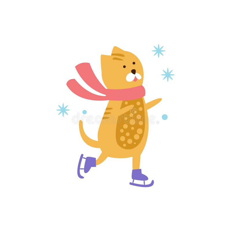 Cat Ice Skating Stock Illustrations – 187 Cat Ice Skating Stock ...