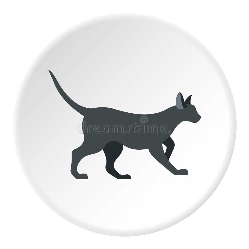 Cat icon circle stock vector. Illustration of playful - 108599201