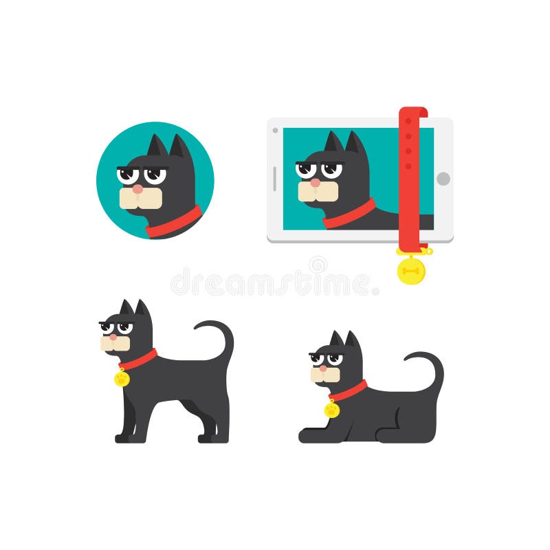 Cat Icon in Different Situations Stock Vector - Illustration of ...