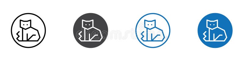 Cat Icon Flat Editable Icon Mark Set Stock Vector - Illustration of ...