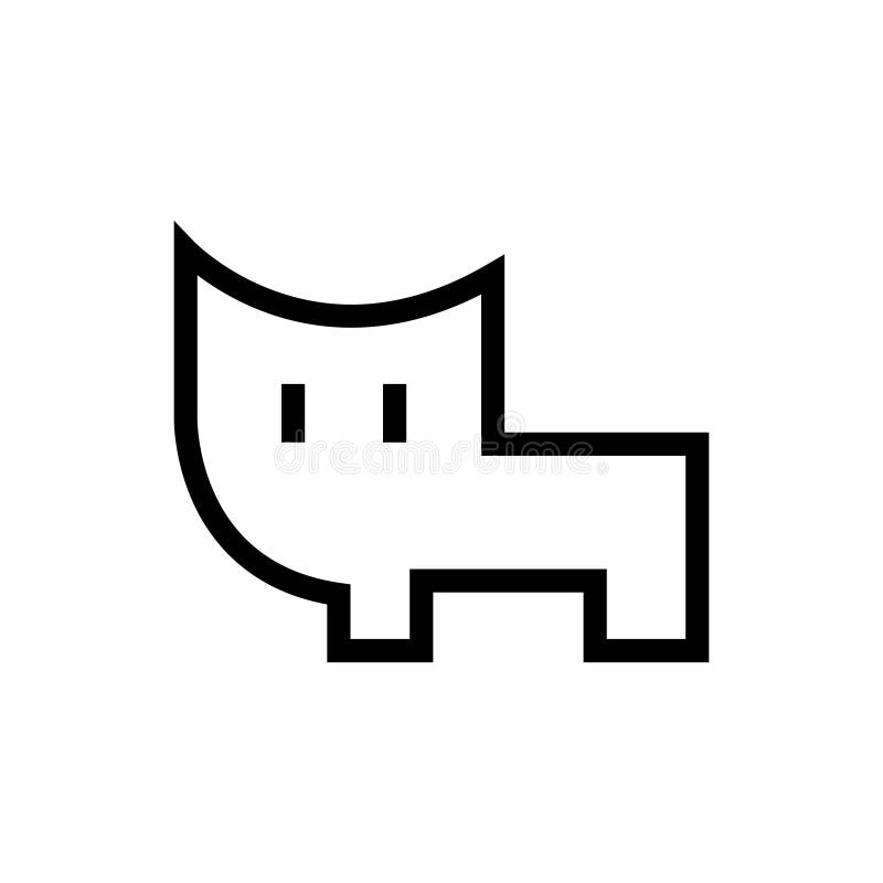 Cat Icon in Line Art Style for Print and Design.Vector Illustration ...