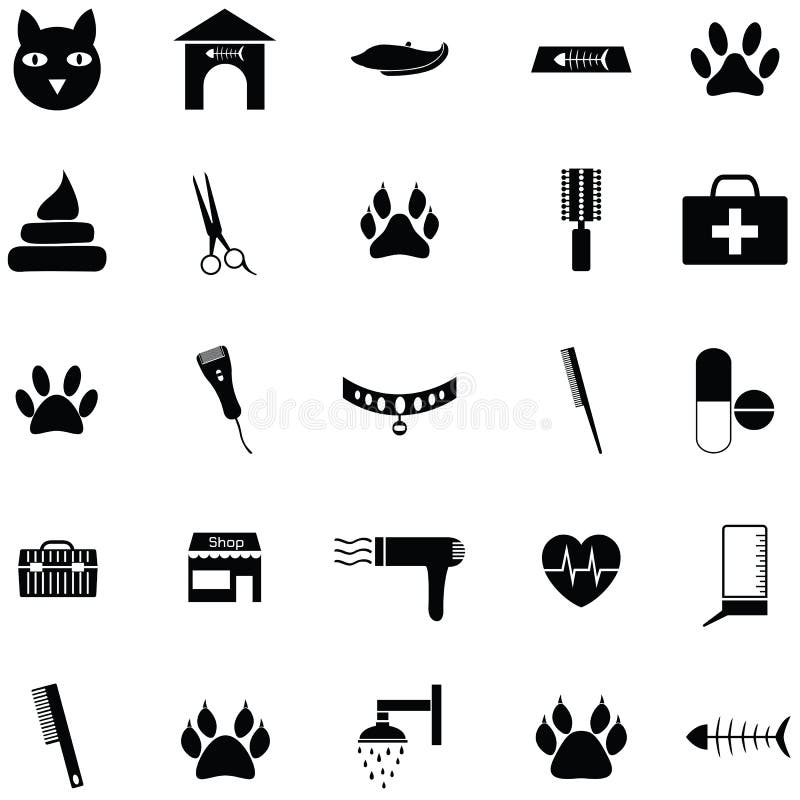 Cat icon set stock vector. Illustration of flat, black - 120562117