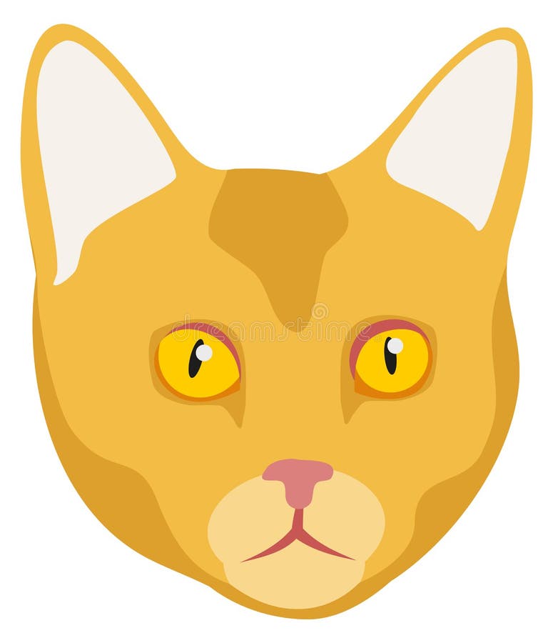 Cat icon. Yellow pet face stock illustration. Illustration of yellow ...
