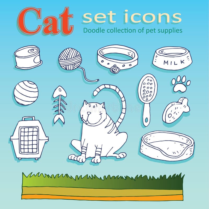Cat icons stock vector. Illustration of looking, print - 42883106