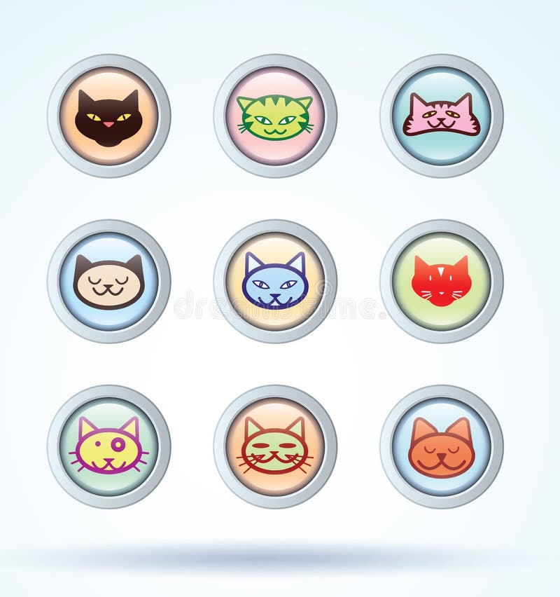 Cat icons set, vector. stock vector. Illustration of icons - 52746071