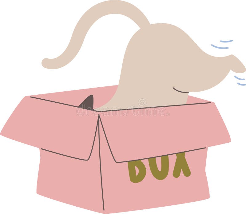 Cat Inside Box stock vector. Illustration of inside - 321588693