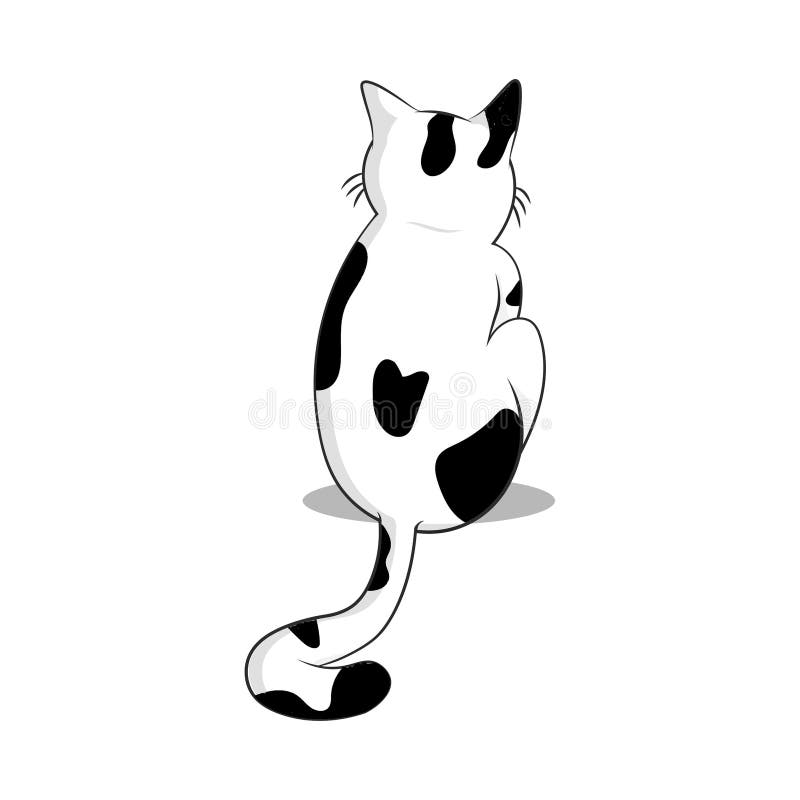Cat with Its Back Turned Icon Stock Illustration - Illustration of ...