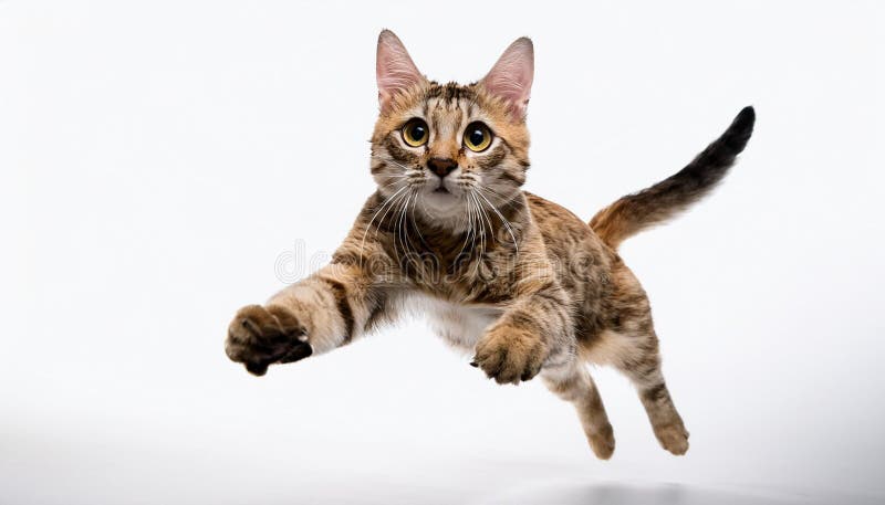 Cat Jump Isolated on Transparent Background Stock Illustration ...