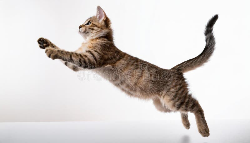 Cat Jump Isolated on Transparent Background Stock Illustration ...