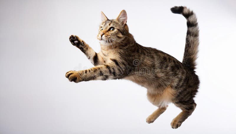 Cat Jump Isolated on Transparent Background Stock Illustration ...