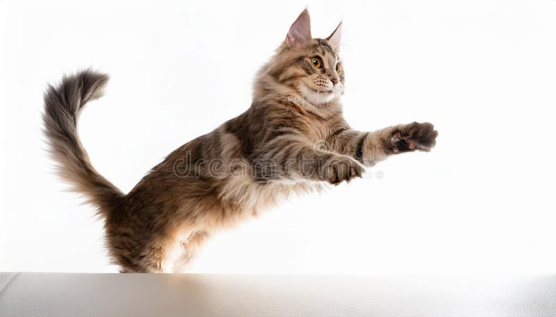 Cat Jump Isolated on Transparent Background Stock Illustration ...
