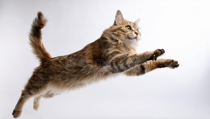 Cat Jump Isolated on Transparent Background Stock Illustration ...