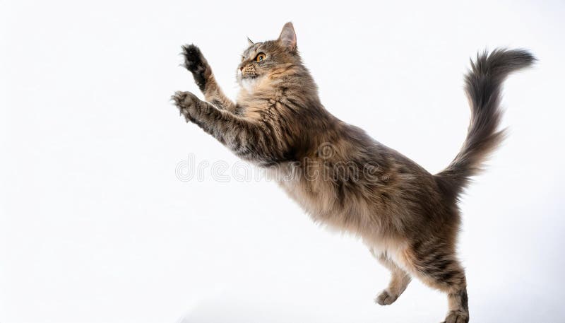 Cat Jump Isolated on Transparent Background Stock Illustration ...