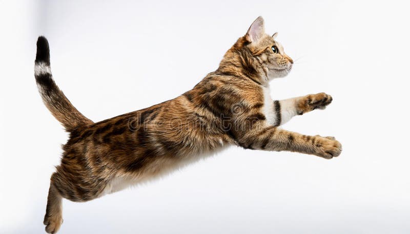 Cat Jump Isolated on Transparent Background Stock Illustration ...