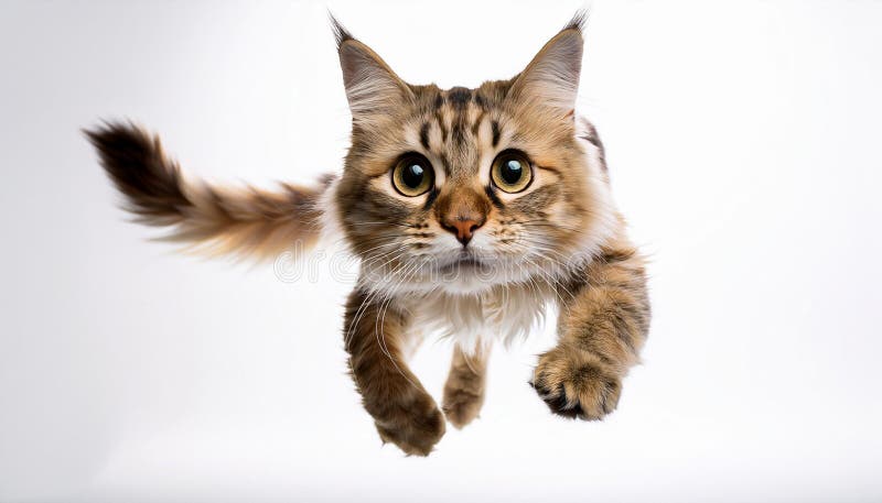 Cat Jump Isolated on Transparent Background Stock Illustration ...