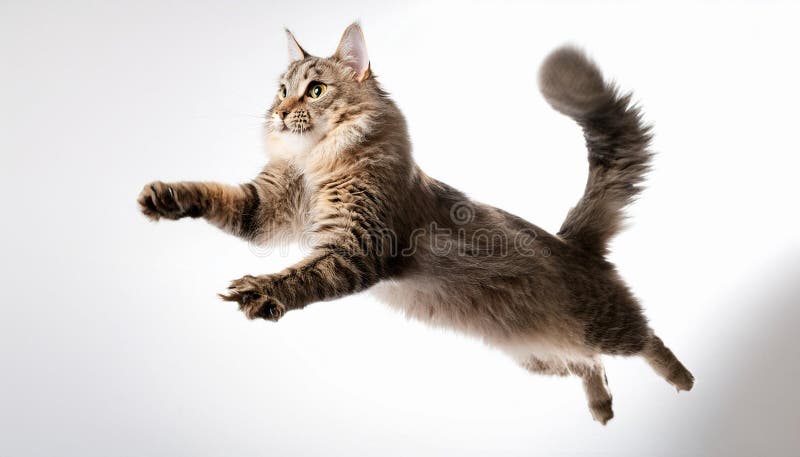 Cat Jump Isolated on Transparent Background Stock Illustration ...