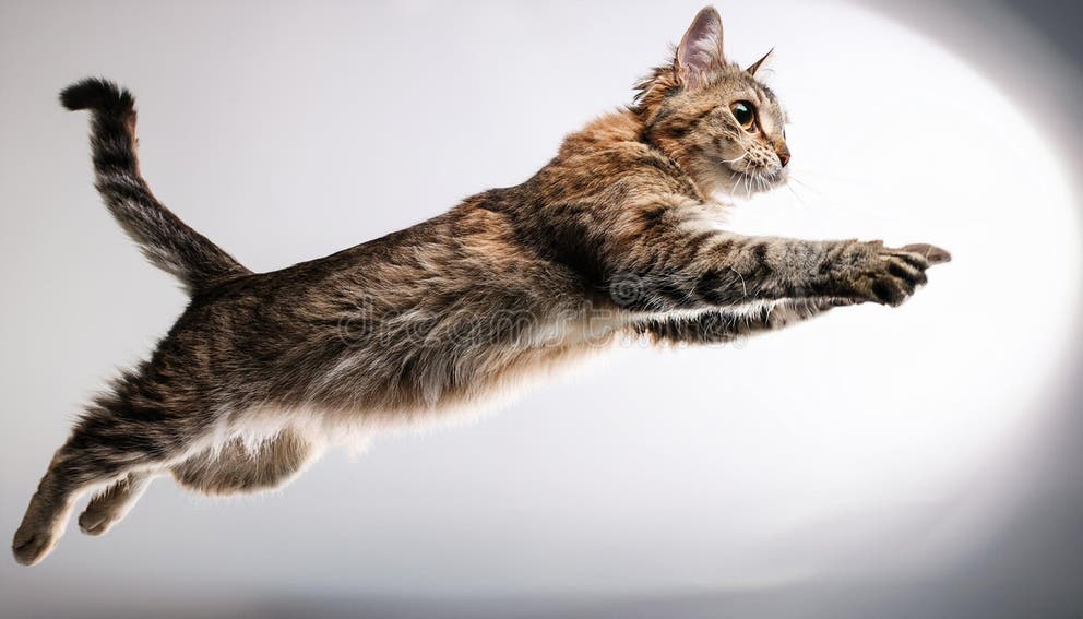 Cat Jump Isolated on Transparent Background Stock Illustration ...